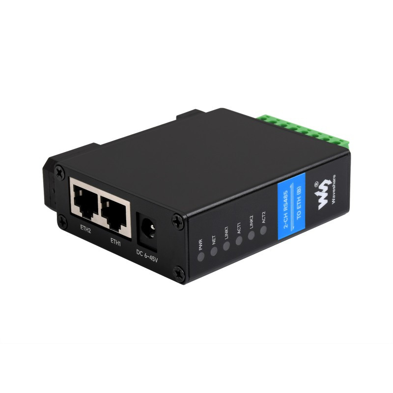 Buy waveshare 2-Ch RS485 to RJ45 Ethernet Serial Server | Evelta