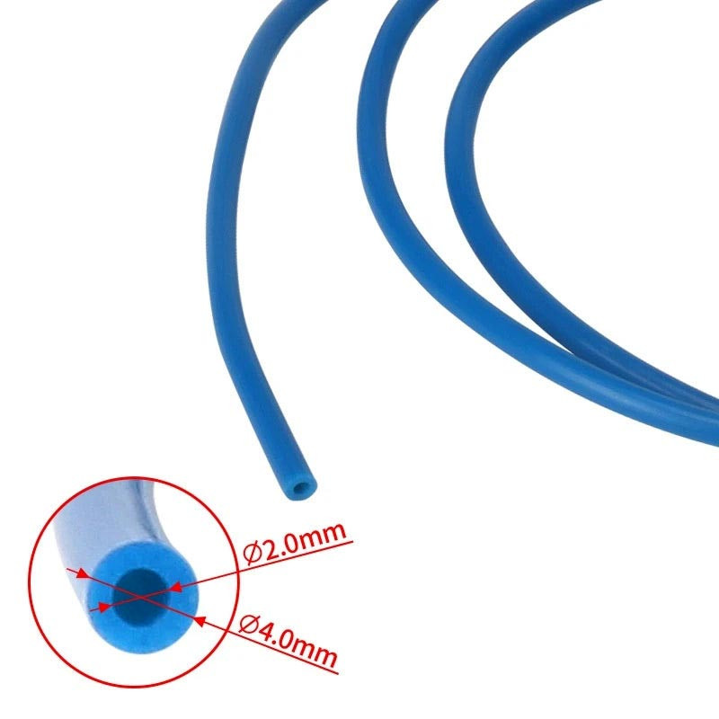 Blue Teflon Tube 2x4mm (IDxOD) 1M for 3D Printers - Evelta