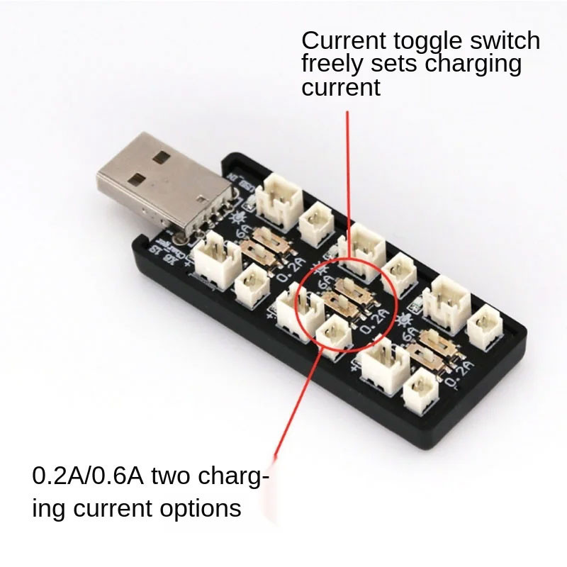 1S 3.7V/4.2V LiPo Battery USB Charger – 6 Channel Multi-Battery ...