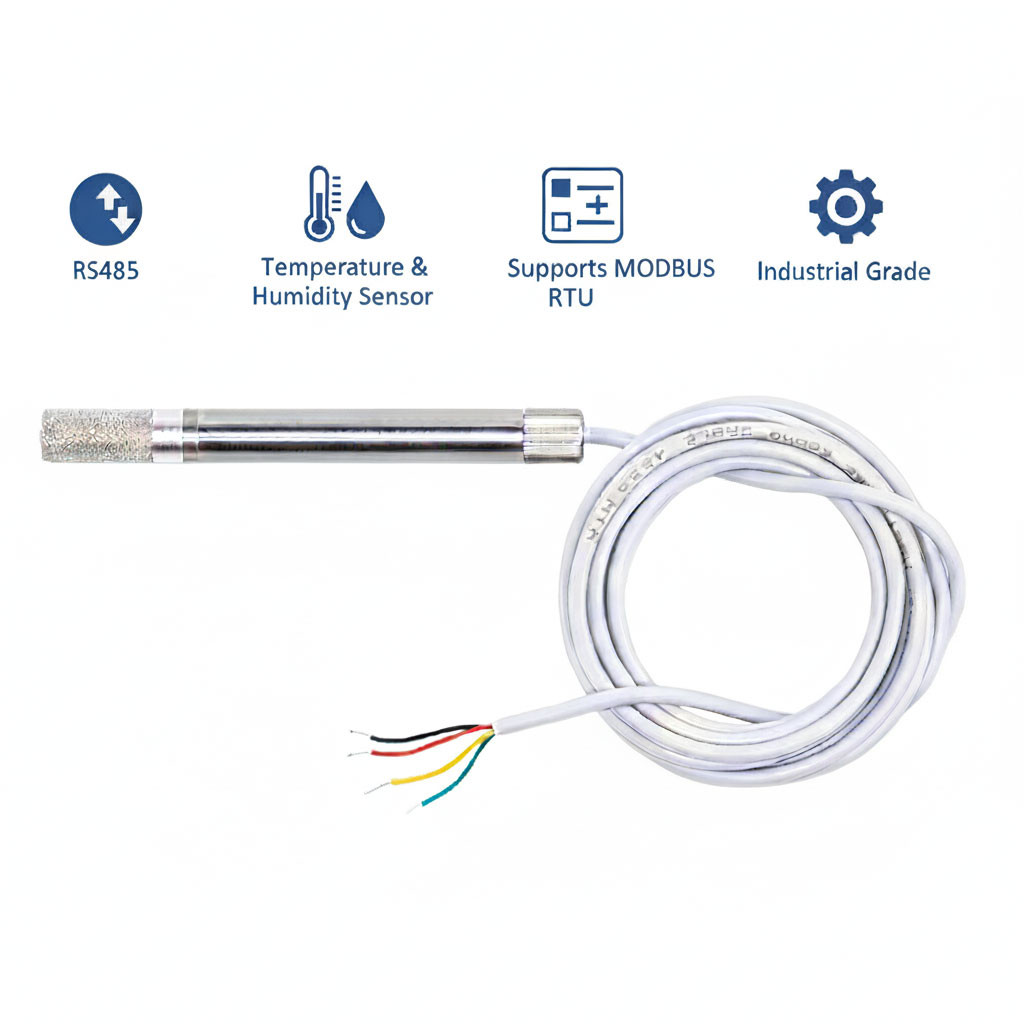 7Semi RS485 Temperature & Humidity Sensor Probe | SHT45 | 2-Meter Cable ...