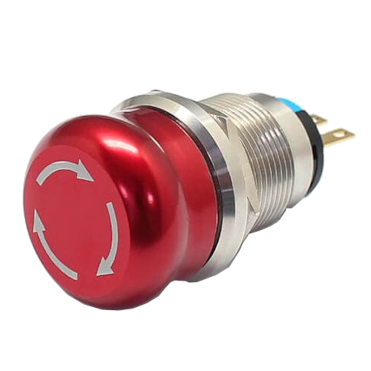 19MM IP67 Waterproof Metal Emergency Stop Switch – NO/NC Safety Push ...