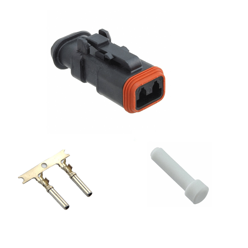 Deutsch 2-Pin Sealed Connector Set – DT06-2S-CE13 & DT04-2P-CE09 | Evelta