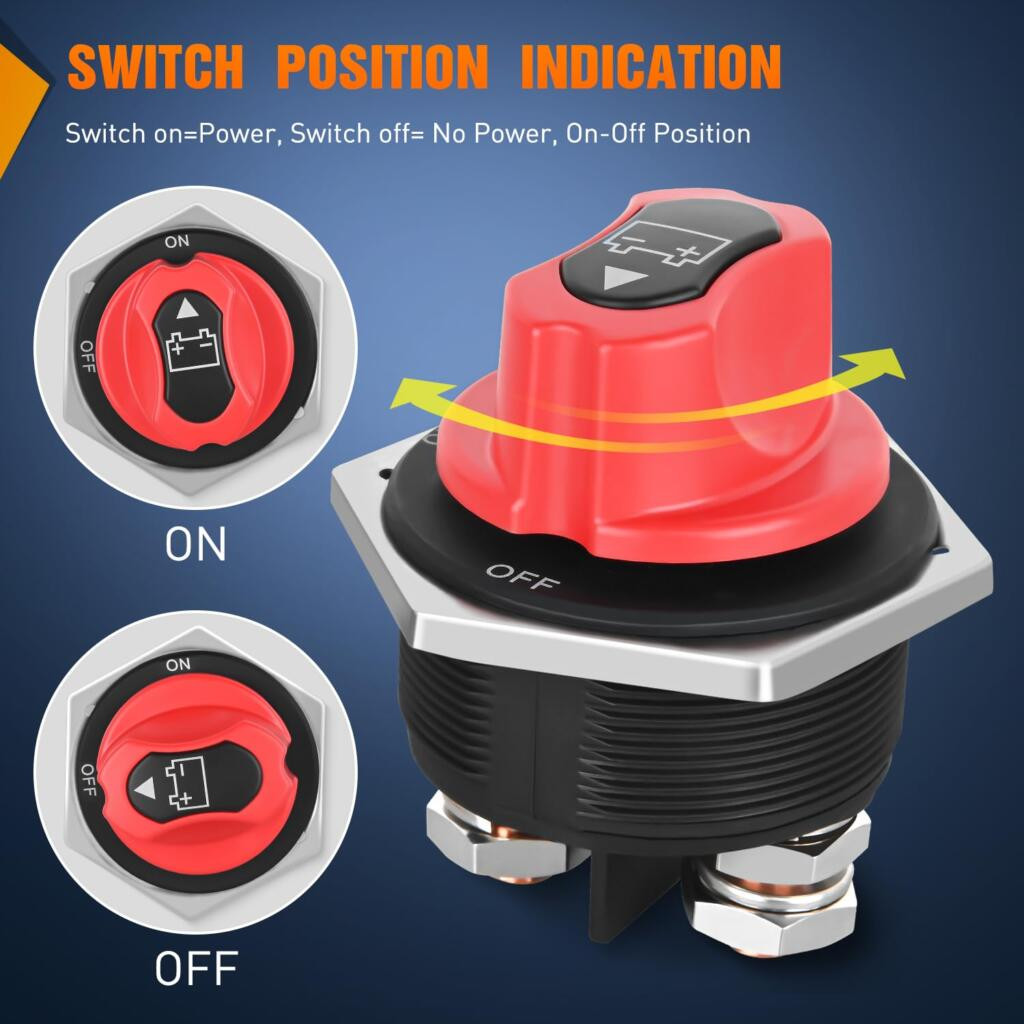 ASW-A705 Master Battery Disconnect Switch 12V–32V | 50A 100A 200A | Evelta