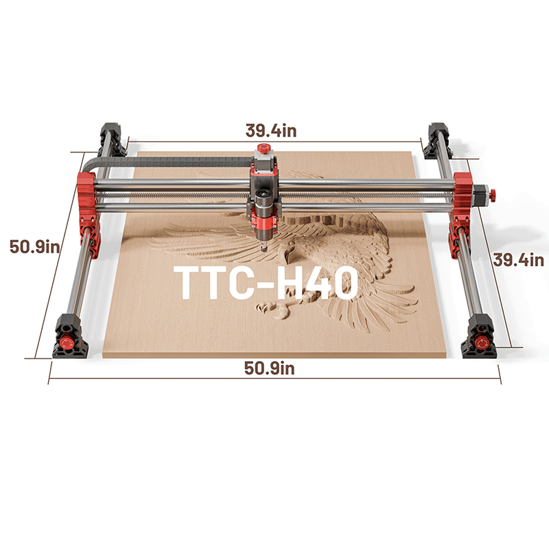 Twotrees TTC-H40 CNC Router Machine – Large 39.4in × 39.4in Workspace ...