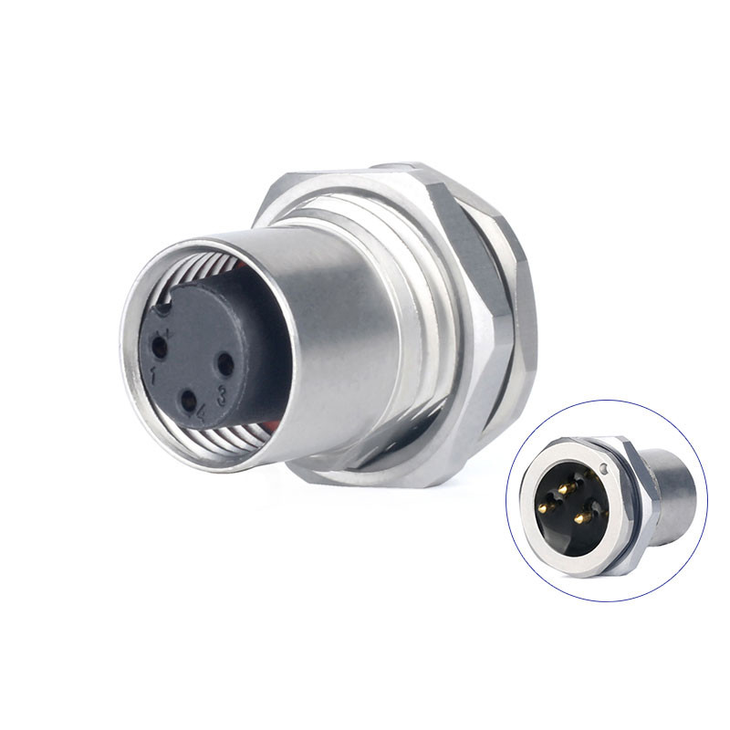LM-12 3-Pin 4A Industrial Circular Metal Waterproof Power Connector ...