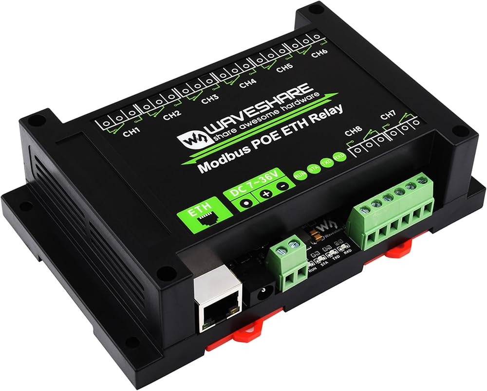 8-ch Ethernet Relay Module, Modbus RTU/Modbus TCP Protocol
