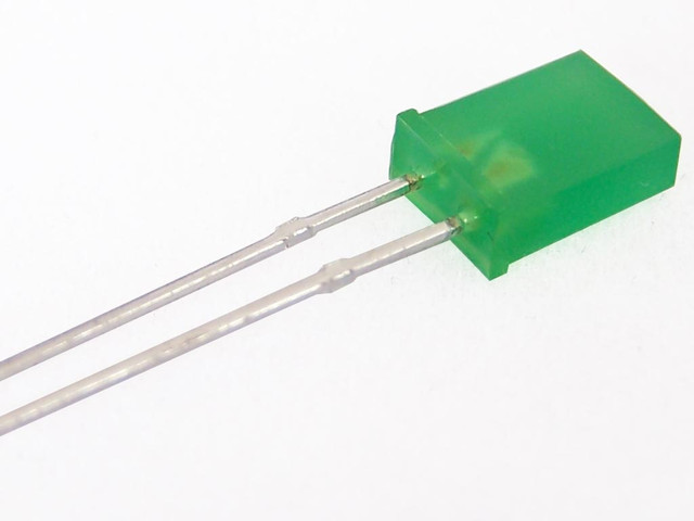 5mm Rectangle Green LED Through Hole Flat Top LED | Evelta