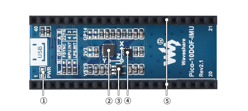 10 Dof Imu Sensor Module For Raspberry Pi Pico Evelta