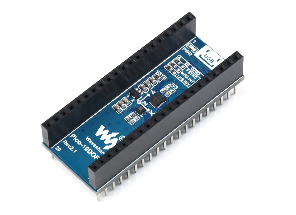10 Dof Imu Sensor Module For Raspberry Pi Pico Evelta