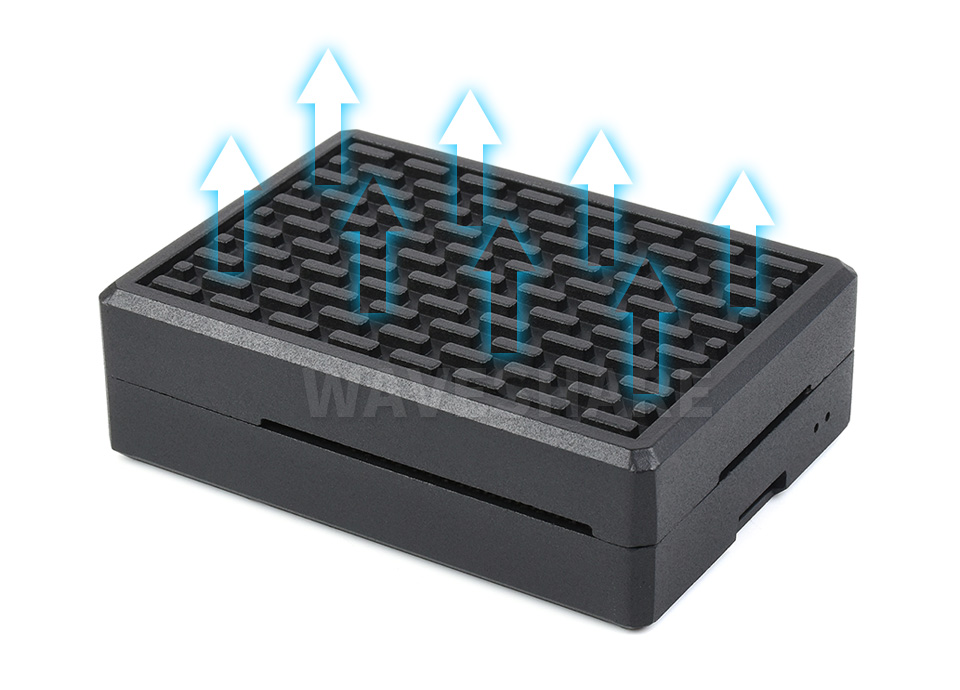 Waveshare | Aluminum Grid Grooved Case for Raspberry Pi 4 | Evelta