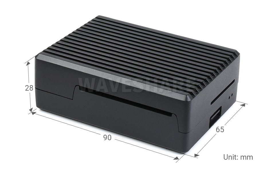 Waveshare Aluminum Stripe Grooved Case For Raspberry Pi 4 Evelta