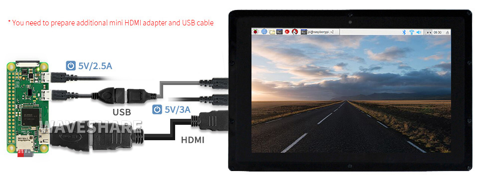 10.1inch HDMI LCD (B) (with case), 1280×800, IPS - Waveshare | Evelta