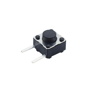Buy 2 Pin SPST Key/Tactile Switch Round Button black 12V, 6x6x5 mm ...