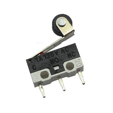 Buy Mini Micro Switch SPDT Roller Lever Black OFF-(ON) 3Pin PCB Terminal | Evelta