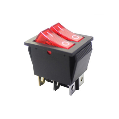 Buy Dual Rocker Switch Lighted Red Button 6Pin DPST ON-OFF - KCD2-2101N ...