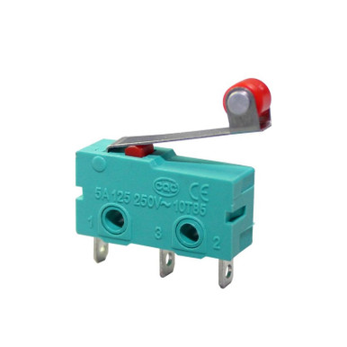 Buy Micro Switch SPDT Roller Lever Green OFF-(ON) 3Pin Solder Terminal | Evelta