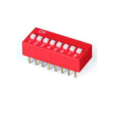 Buy DIP Switch 8 Position 100mA 50VDC Red color | DS-08R - Daier | Evelta