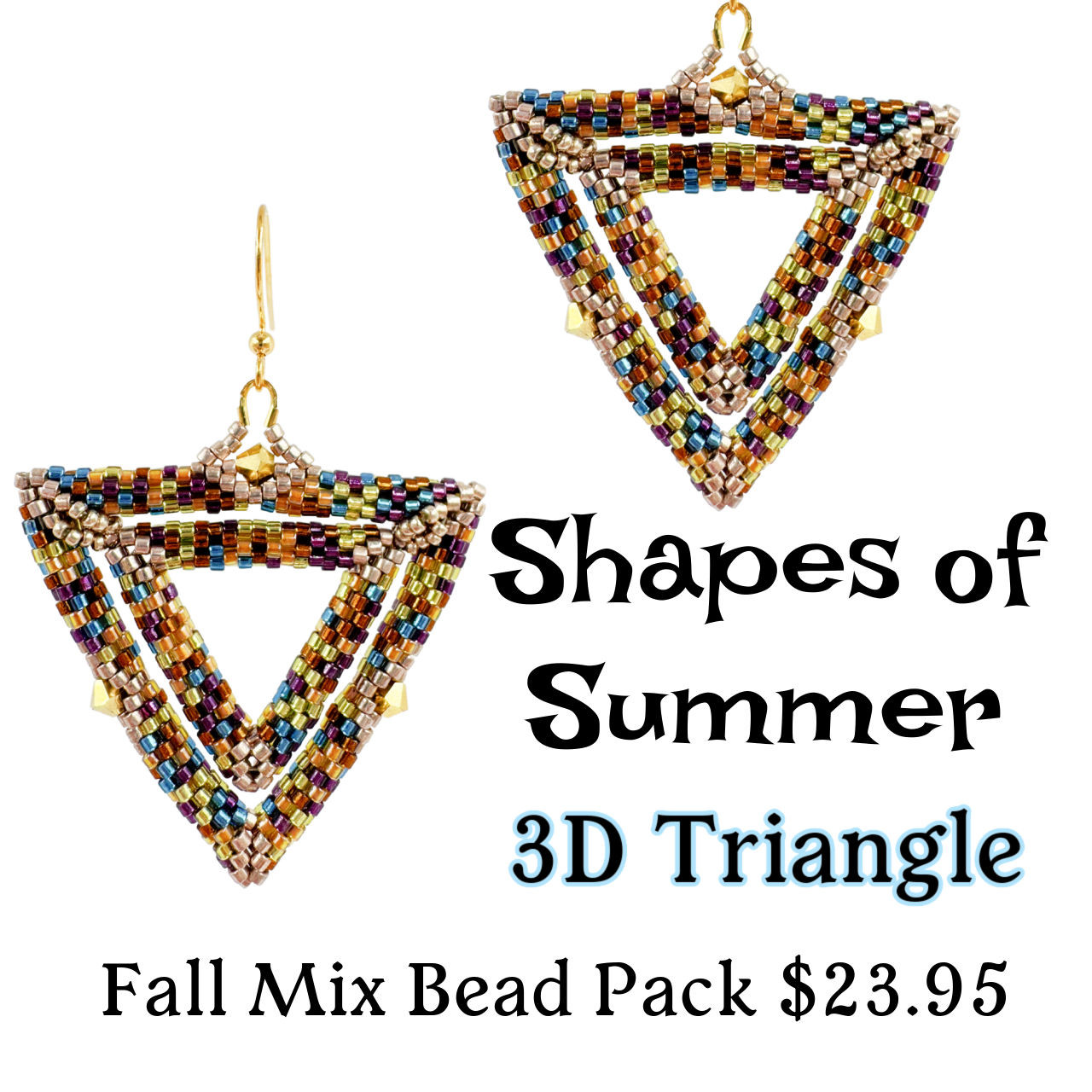 Shapes of Summer - 3D Triangle Bead Pack - Turquoise