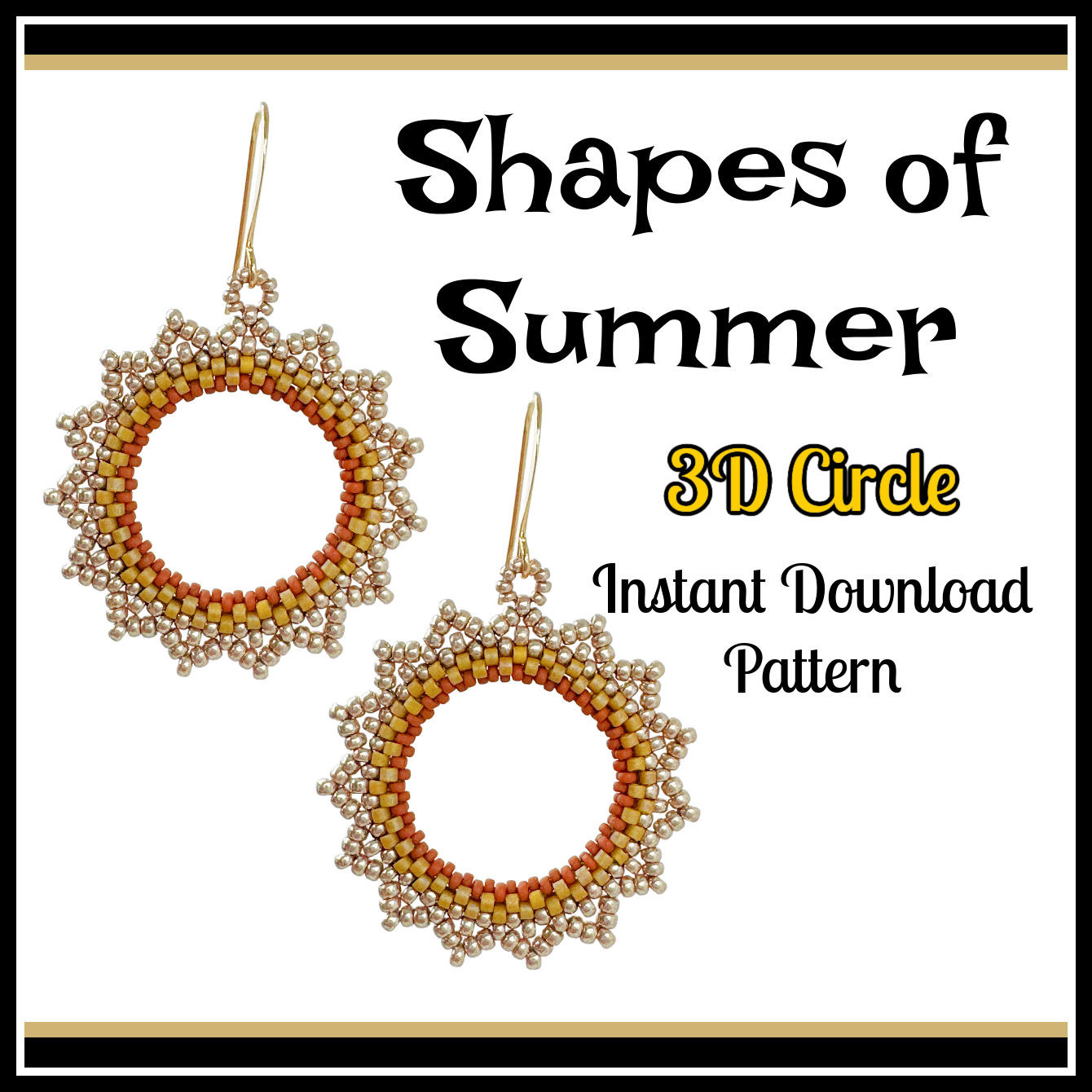 Shapes of Summer - 3D Circle Instant Download Pattern