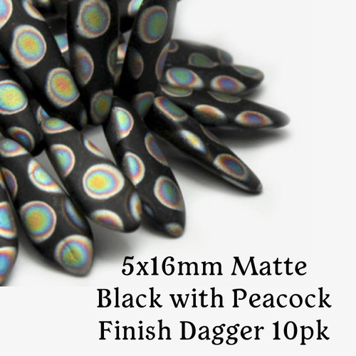 5x16mm Daggers Pink with Golden Luster (10pk)