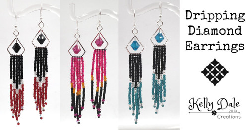 Dripping Diamond Earring INSTANT DOWNLOAD PDF Pattern - Off the Beaded Path