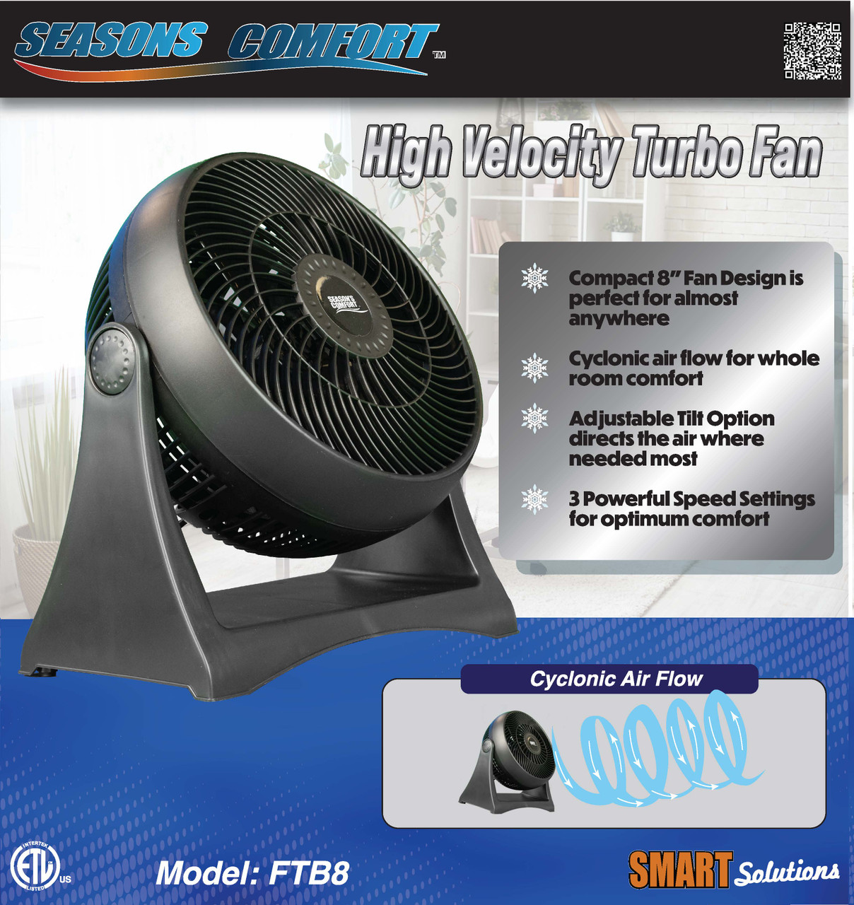 Seasons Comfort 8 Inch Turbo Fan FTB8