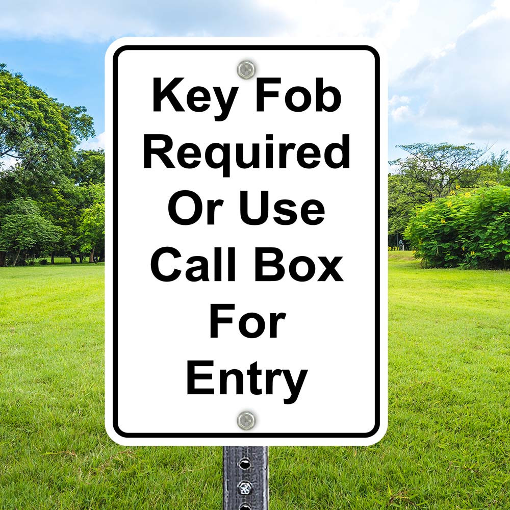 12"x 18" Aluminum Sign: Key Fob