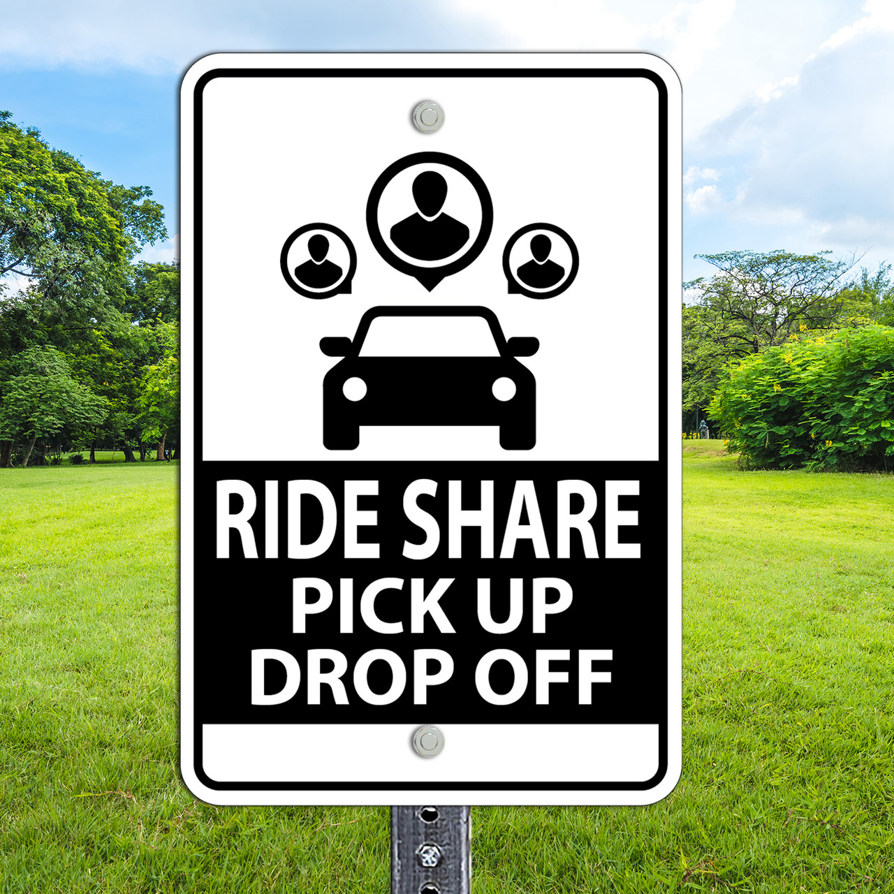 12"x 18" Aluminum Sign: Ride Share Pickup