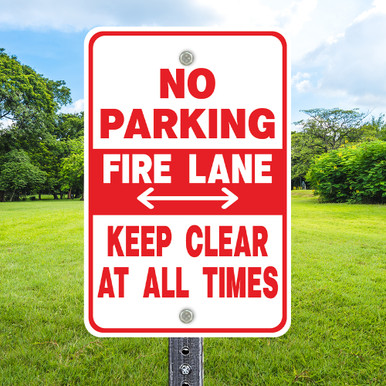 12"x 18" Aluminum Sign: No Parking Fire Lane Keep Clear