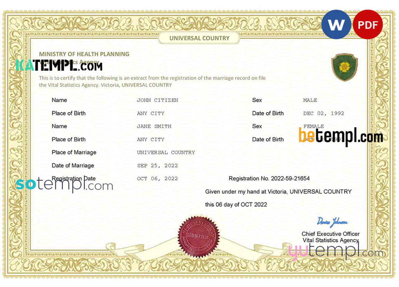 # acute project universal marriage certificate Word and PDF template ... # acute project universal marriage certificate Word and PDF template ...