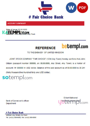 # fair choice bank universal multipurpose bank account reference ...