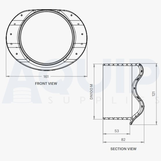 100mm Overflow for Corrugated Wall Tank