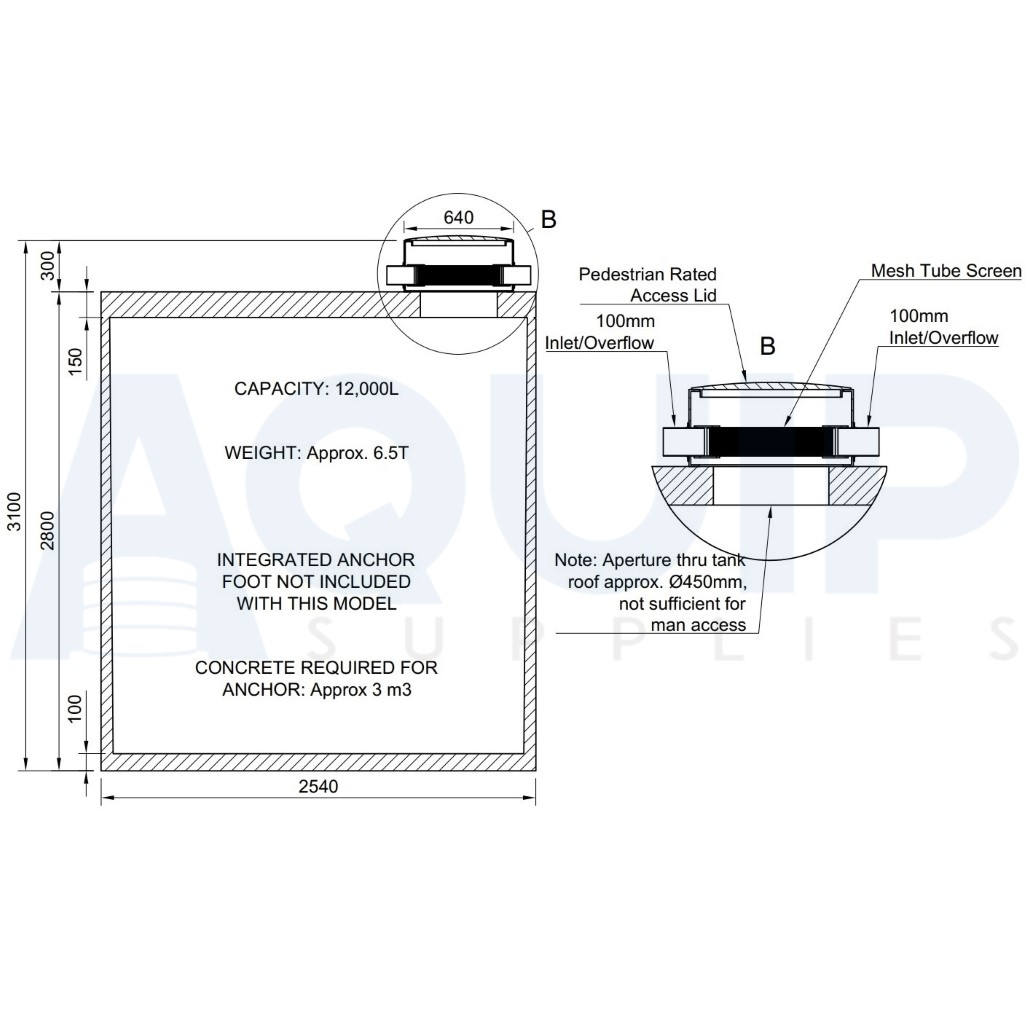12,000L Concrete Underground Tank