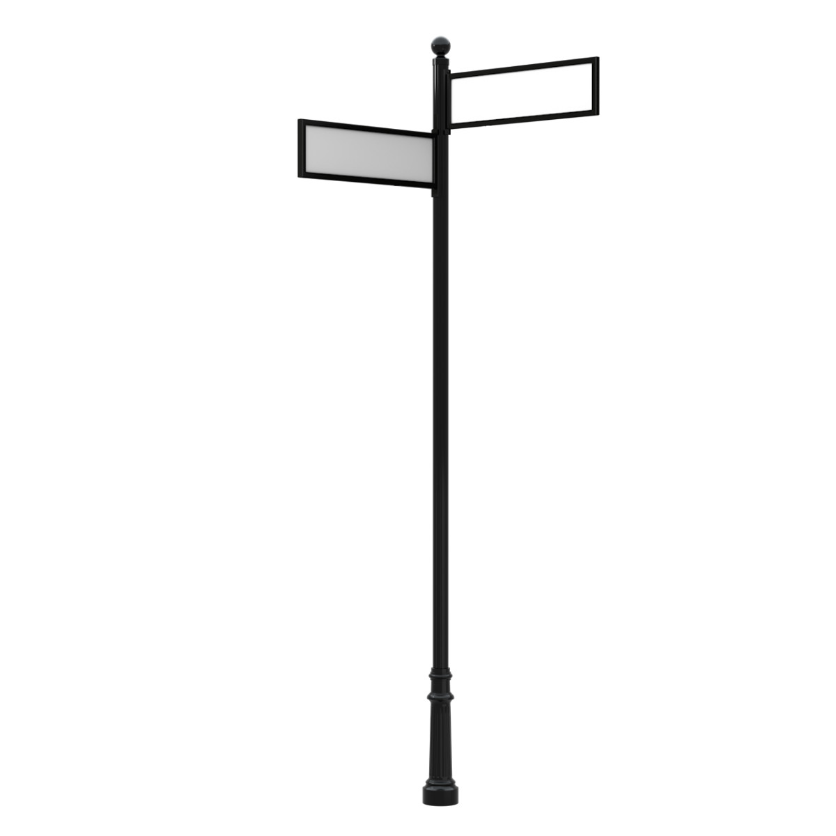 The 3" Round Street Sign Post System Double Frame - 4Ever Products