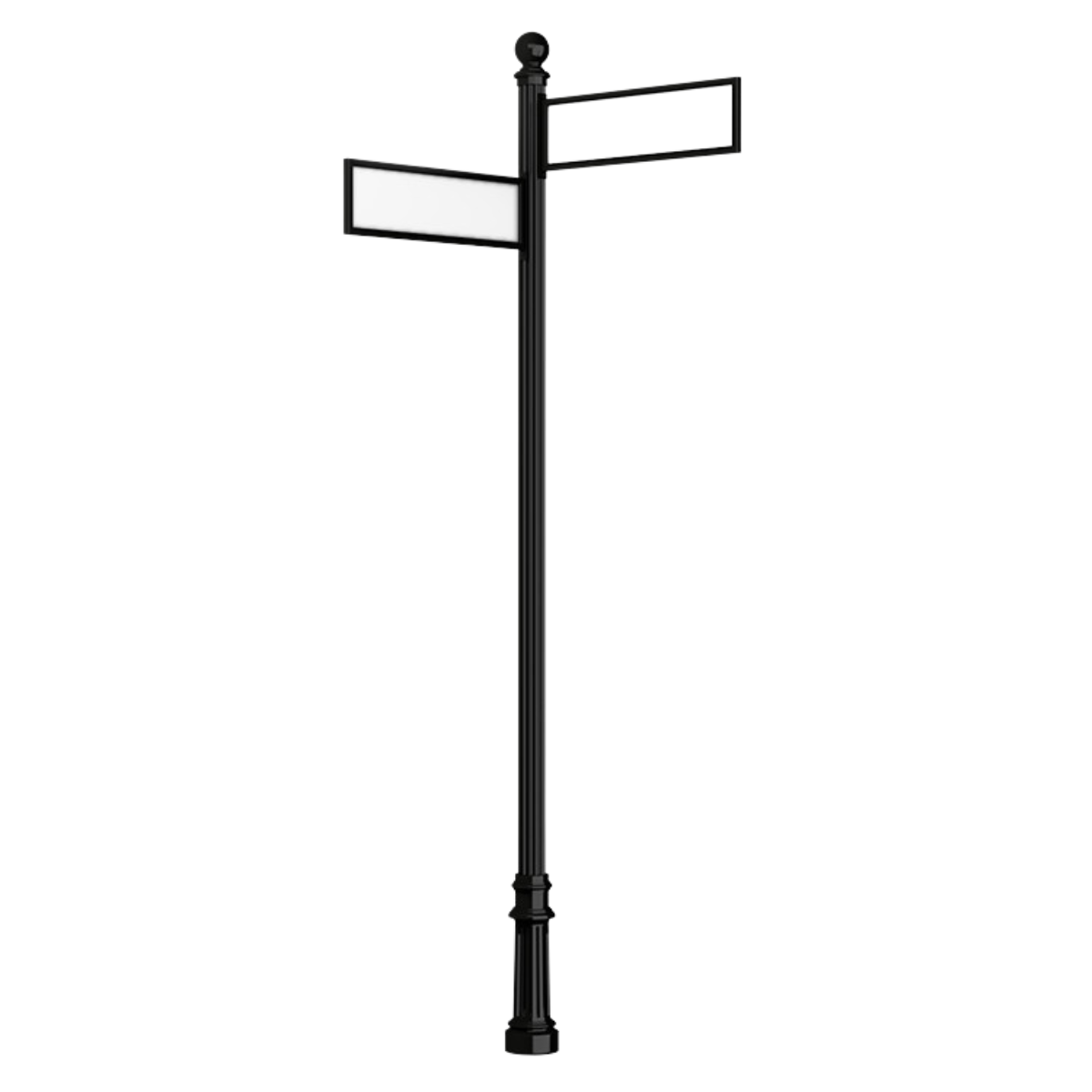 The 4" Fluted Street Sign Post System Double Frame - 4Ever Products