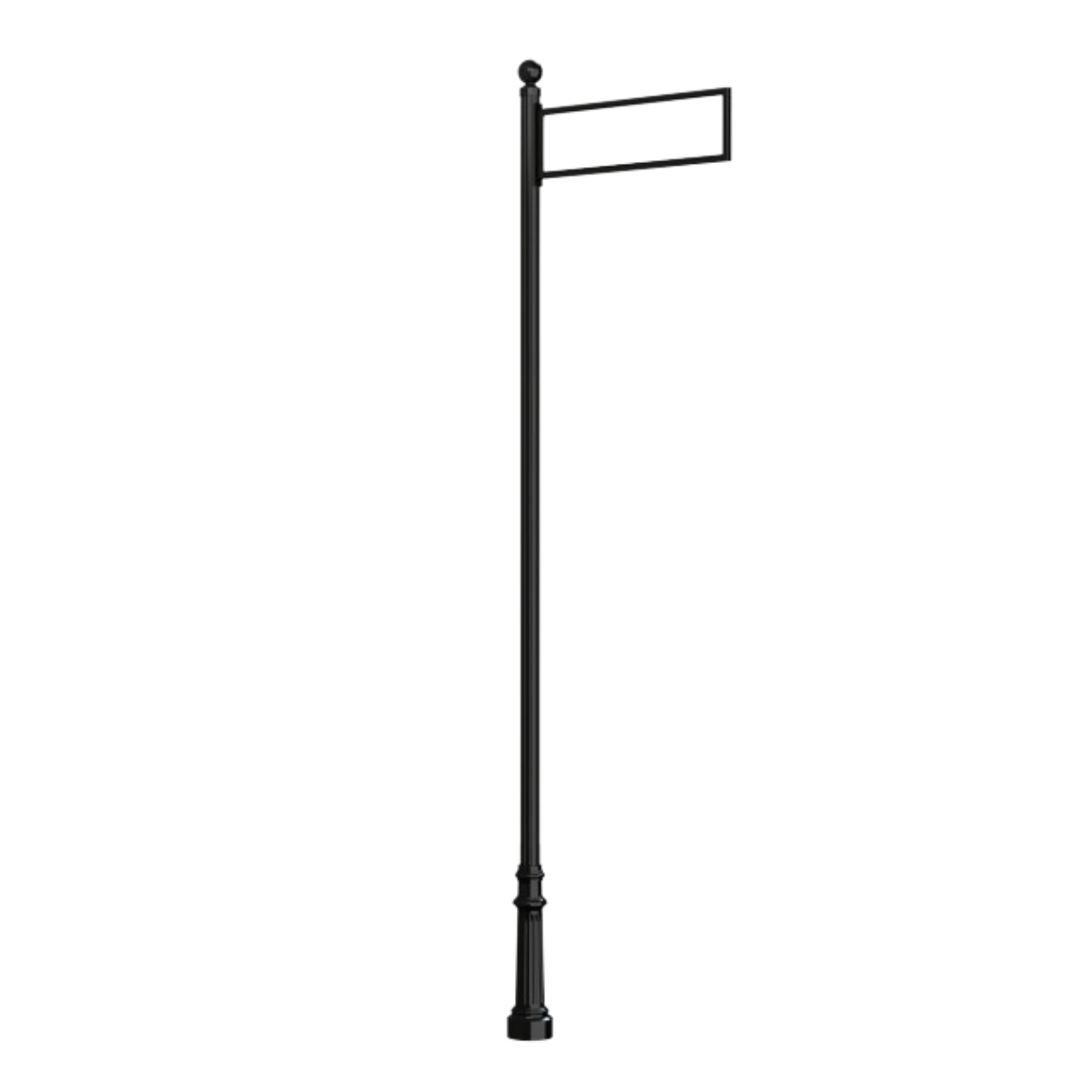The 3" Fluted Street Sign Post System Single Frame - 4Ever Products