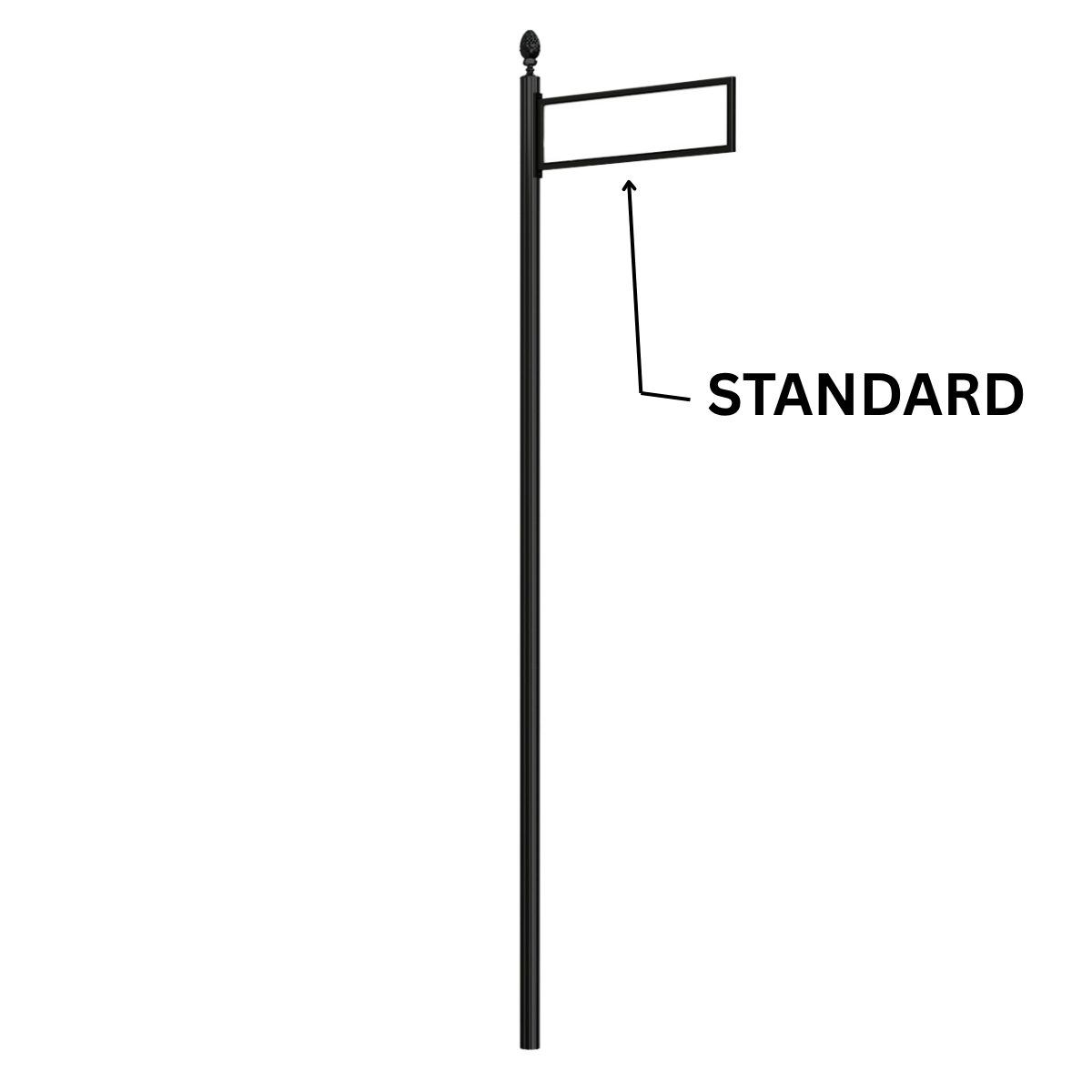 The 3" Fluted Street Sign Post System Single Frame - 4Ever Products