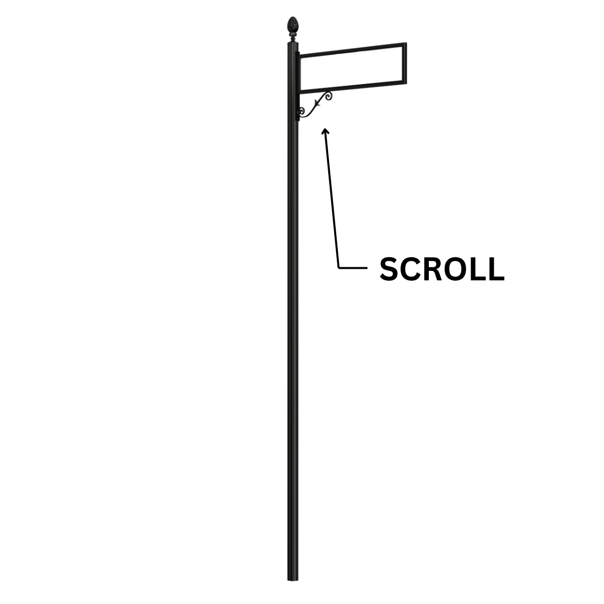 The 3" Fluted Street Sign Post System Single Frame - 4Ever Products
