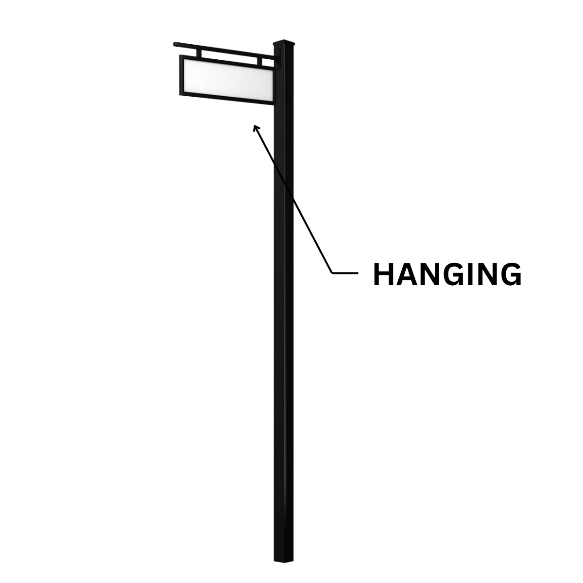 The 4" Square Street Sign Post System Single Frame - 4Ever Products