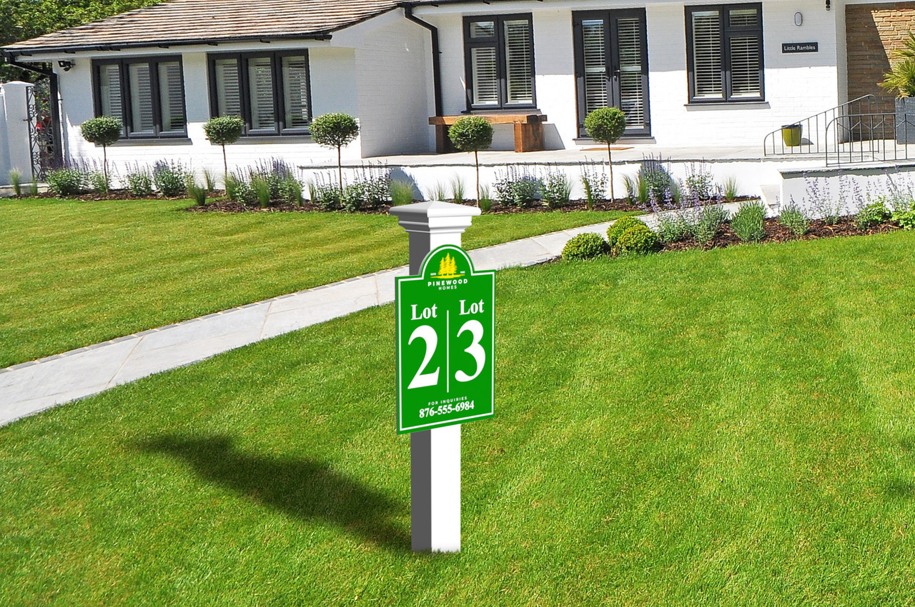 4" Vinyl Square Lot Marker with Power Stake - 4Ever Products