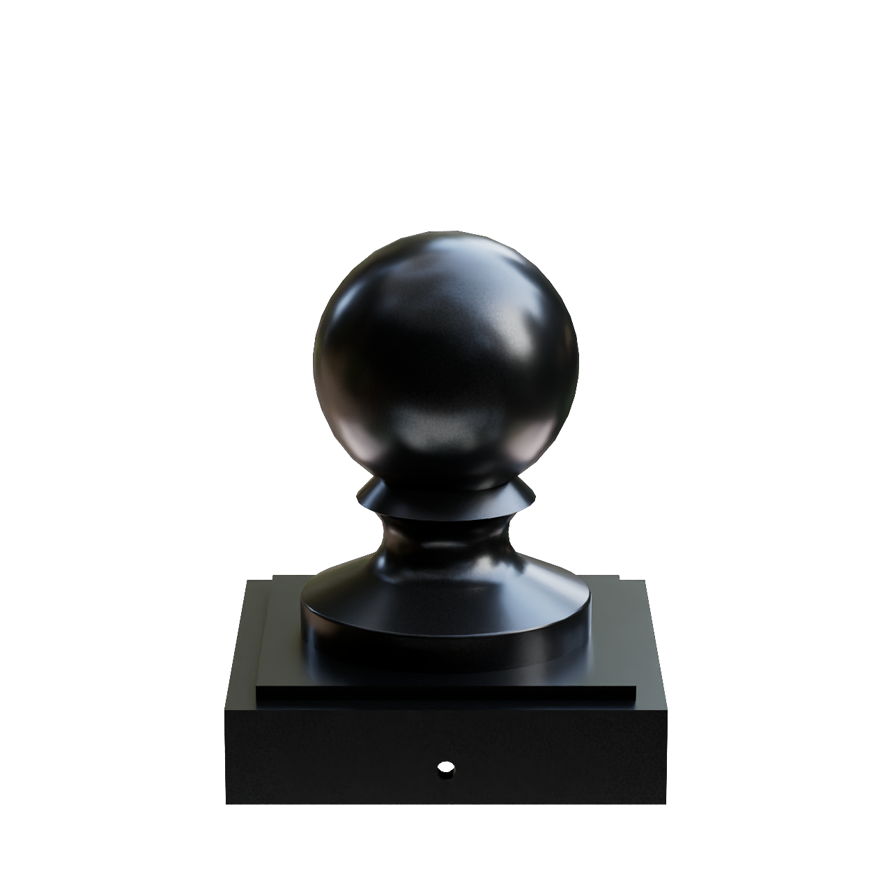 Ornamental Finial - 4" Ball and Cap - Black - 4Ever Products