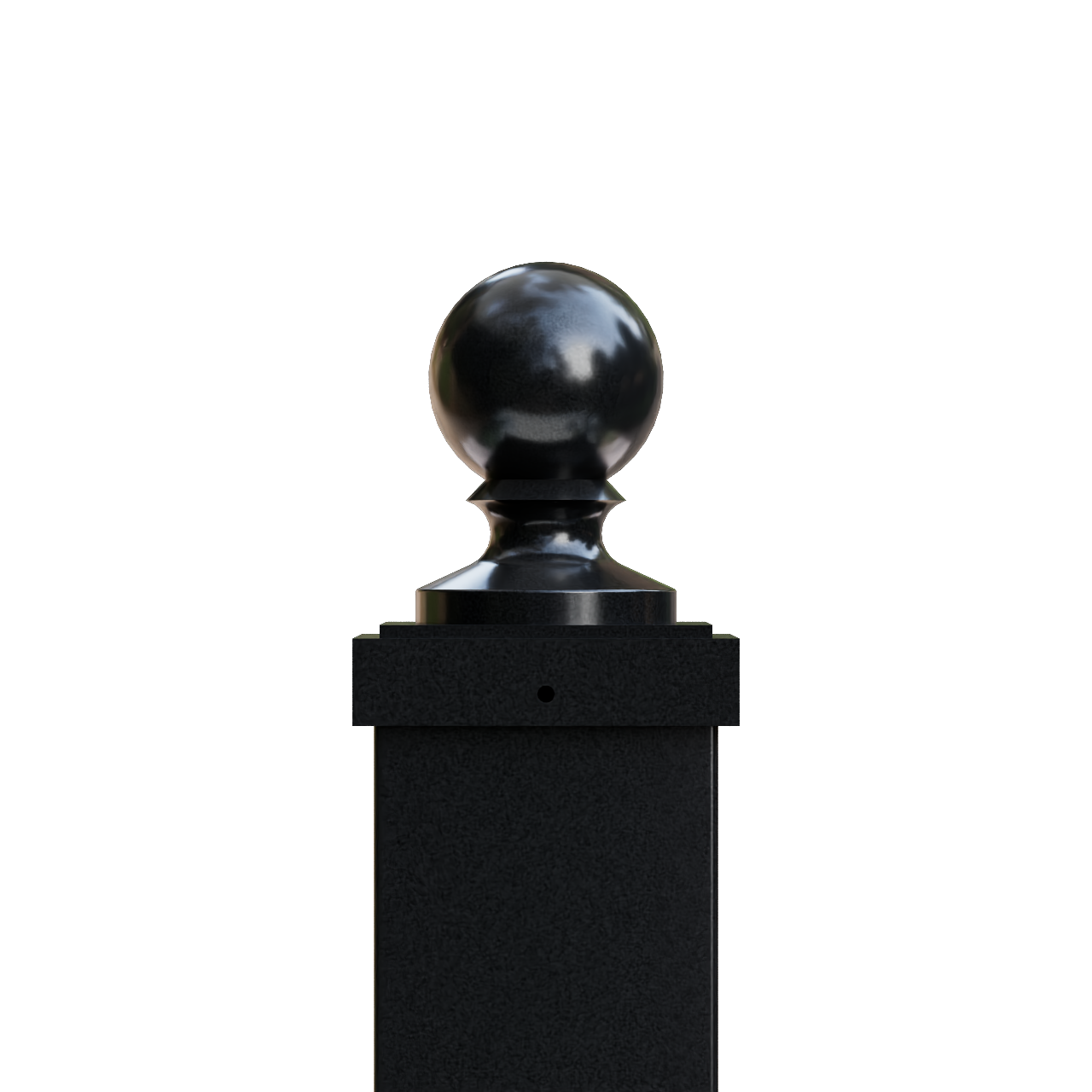 Ornamental Finial - 4" Ball and Cap - Black - 4Ever Products