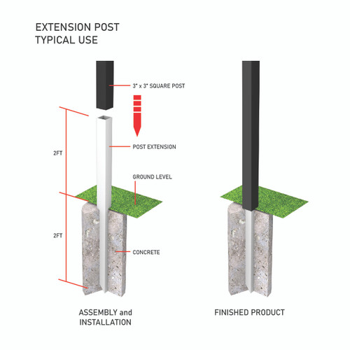 3"x3" Aluminum Post Extensions (2 Pack) - 4Ever Products