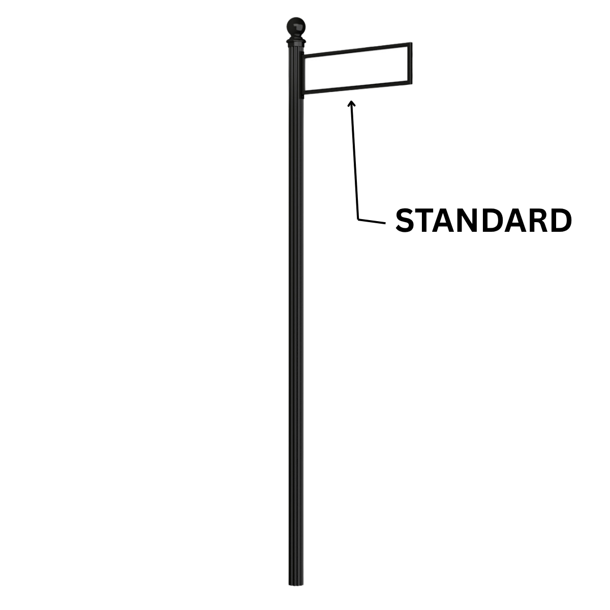 The 4" Fluted Street Sign Post System Single Frame - 4Ever Products
