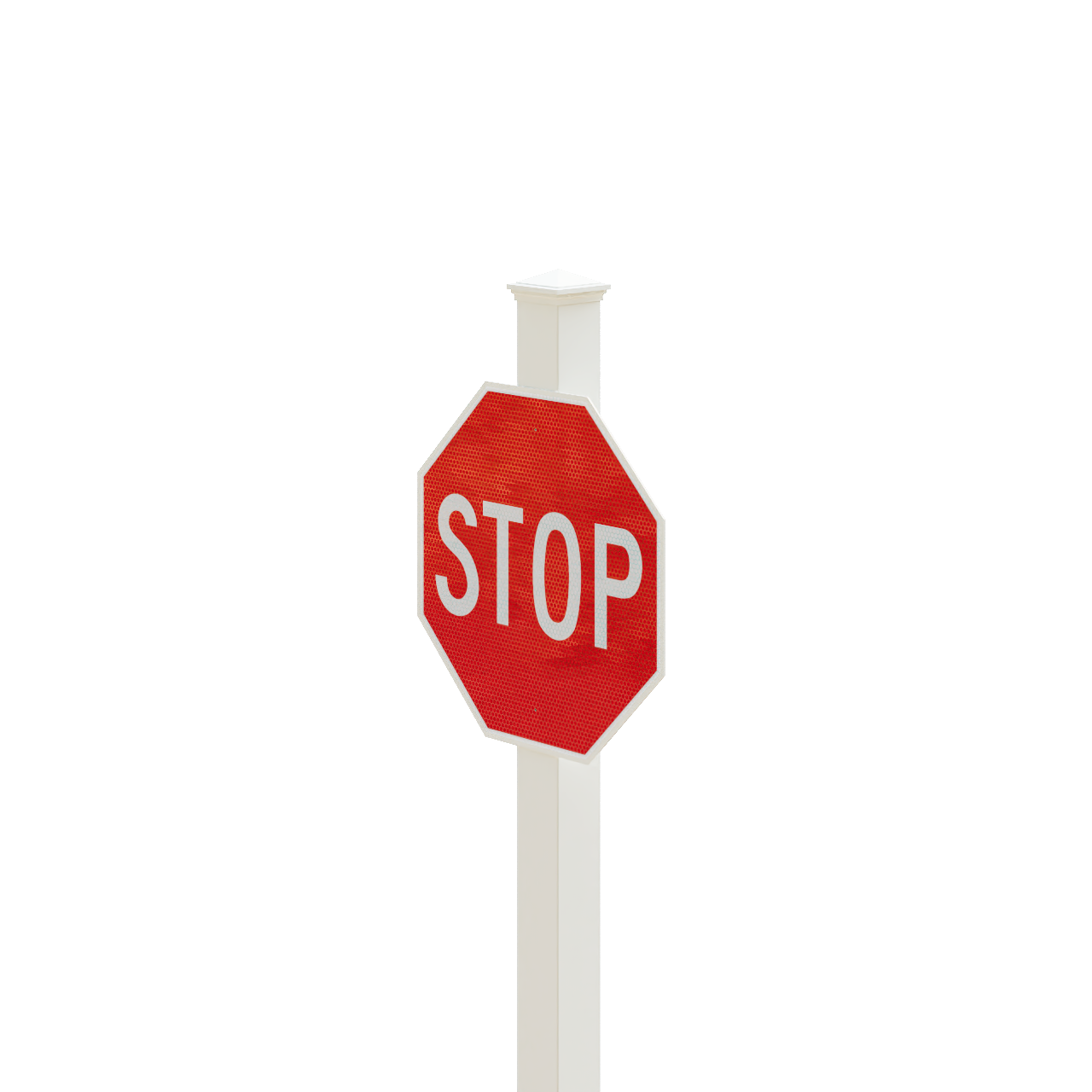 white stop sign
