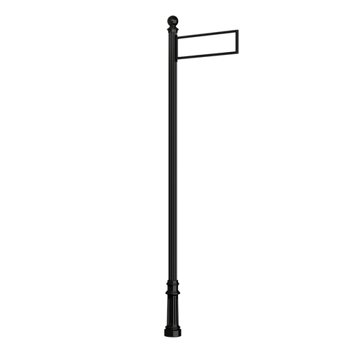 The 4" Fluted Street Sign Post System Single Frame - 4Ever Products