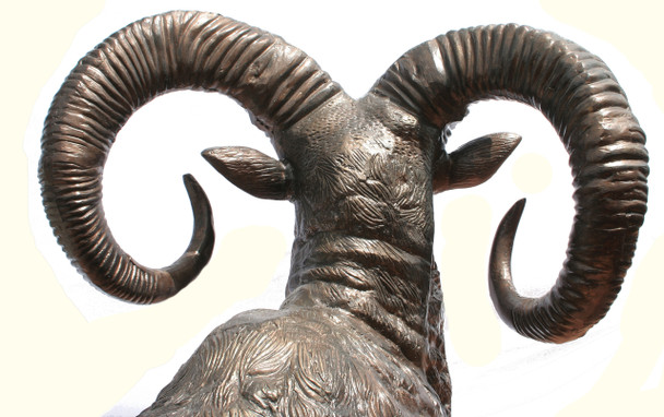 Large Bighorn Ram Metal Garden Statue Bronze Color Recycled Aluminum ...