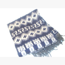 Brushed Alpaca Geometric Inca Designs Blanket Reversible Blue - Sanyork ...