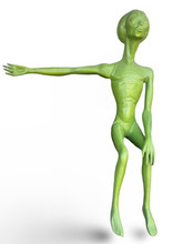 Alien Sitting Statue Green Space Men Extraterrestial Sculpture Recycled ...