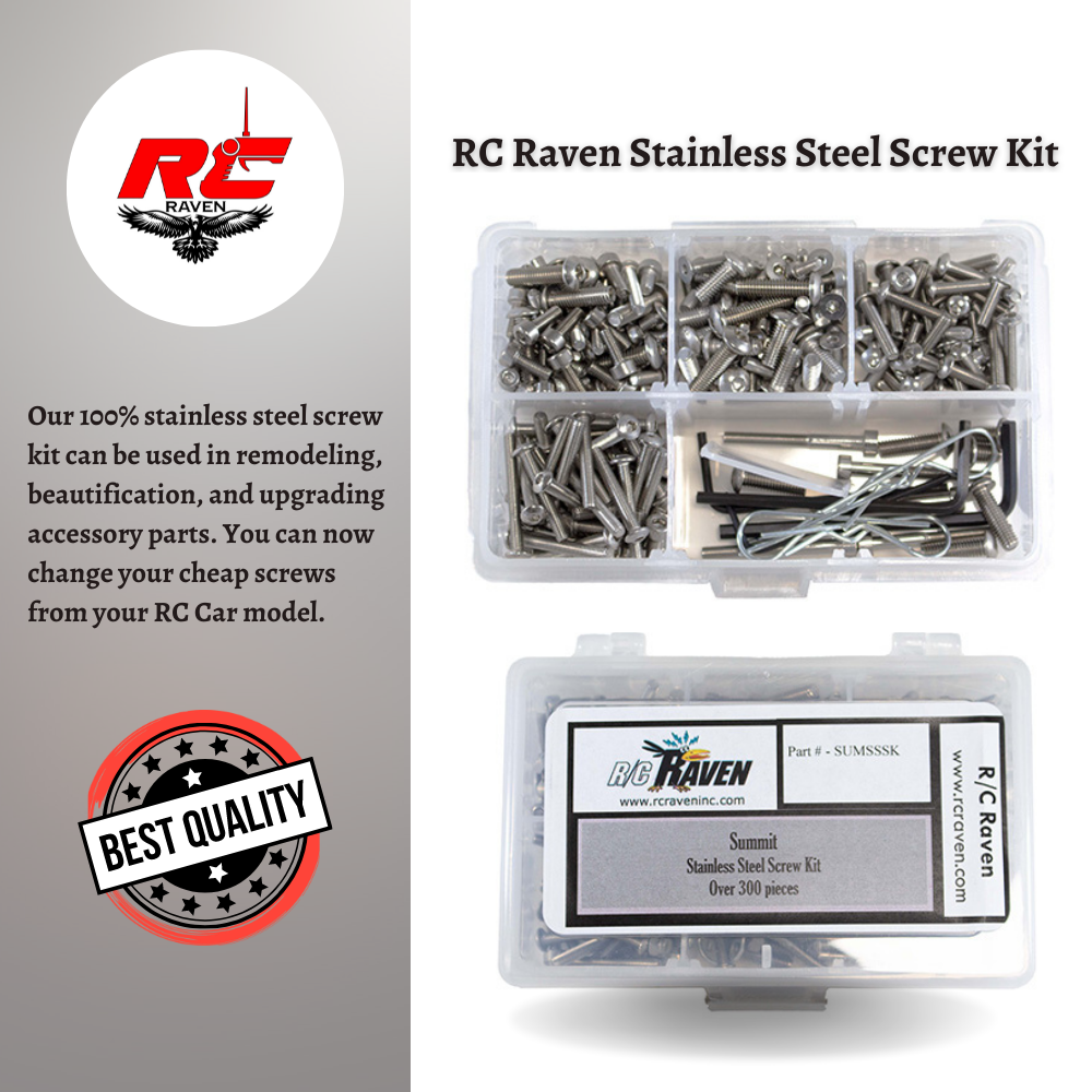 Summit 300+ Piece Stainless Steel Screw Kit - R/C Raven Inc